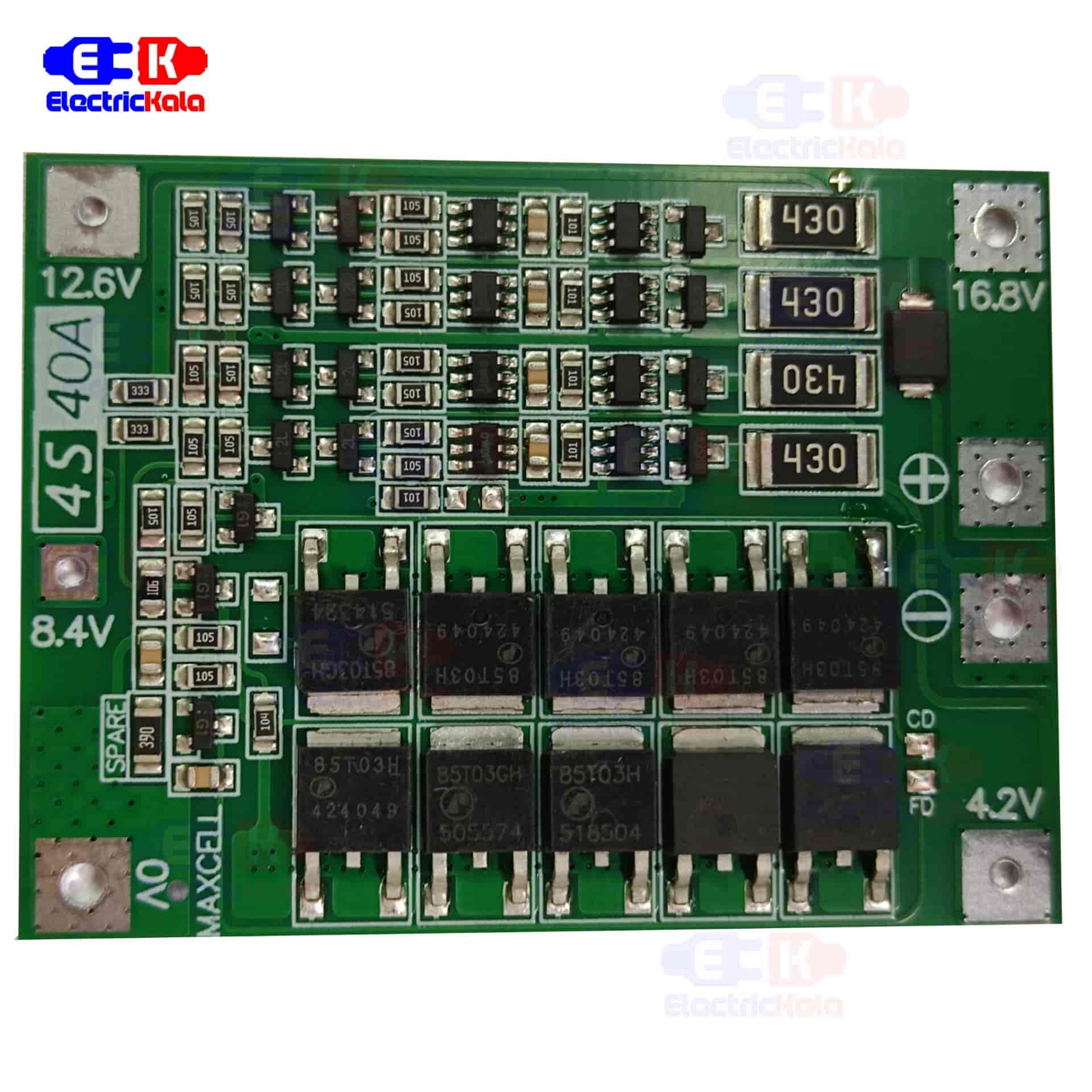 برد کنترل شارژ و محافظ باتری لیتیوم یون چهار سل li-ion BMS 4S-40A ...